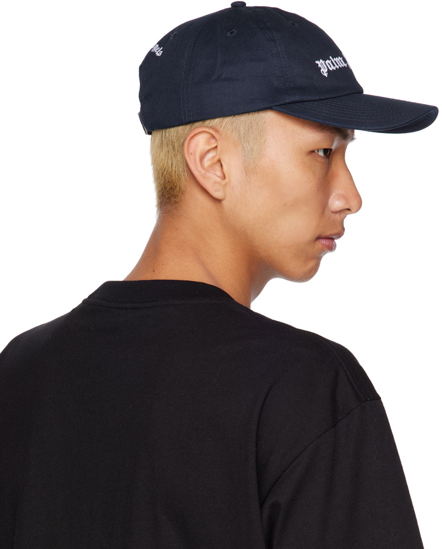 Palm Angels Navy Embroidered Baseball Cap Palm Angels