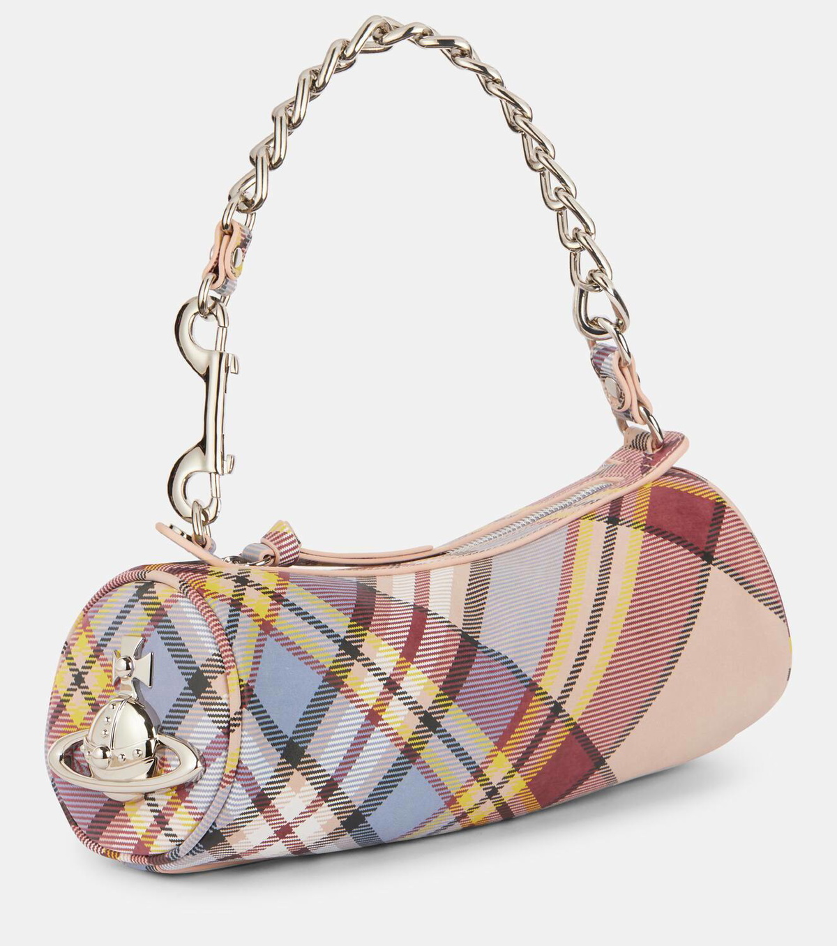 Vivienne Westwood Cindy Cylinder tartan leather shoulder bag Vivienne Westwood