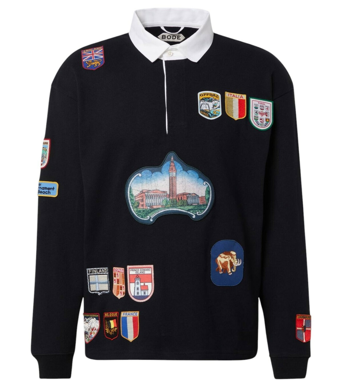 Bode Multi-Patch cotton polo sweater Bode