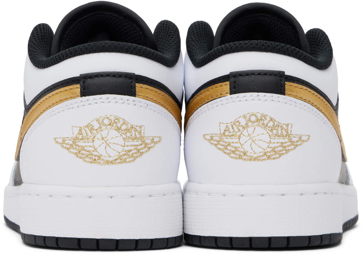 Nike Jordan Big Kids White & Black Air Jordan 1 Low Sneakers Nike ...