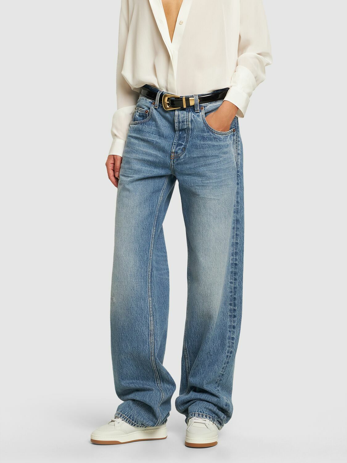 SAINT LAURENT - 20mm Sl61 Low Top Leather Sneakers Saint Laurent