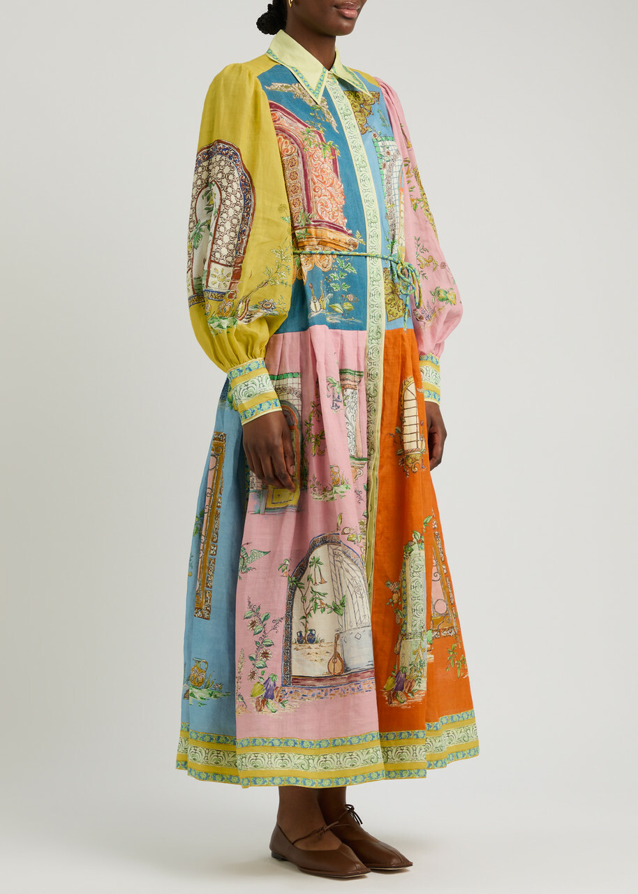 Alemais Monte Printed Ramie Shirt Dress Multicoloured ALÉMAIS