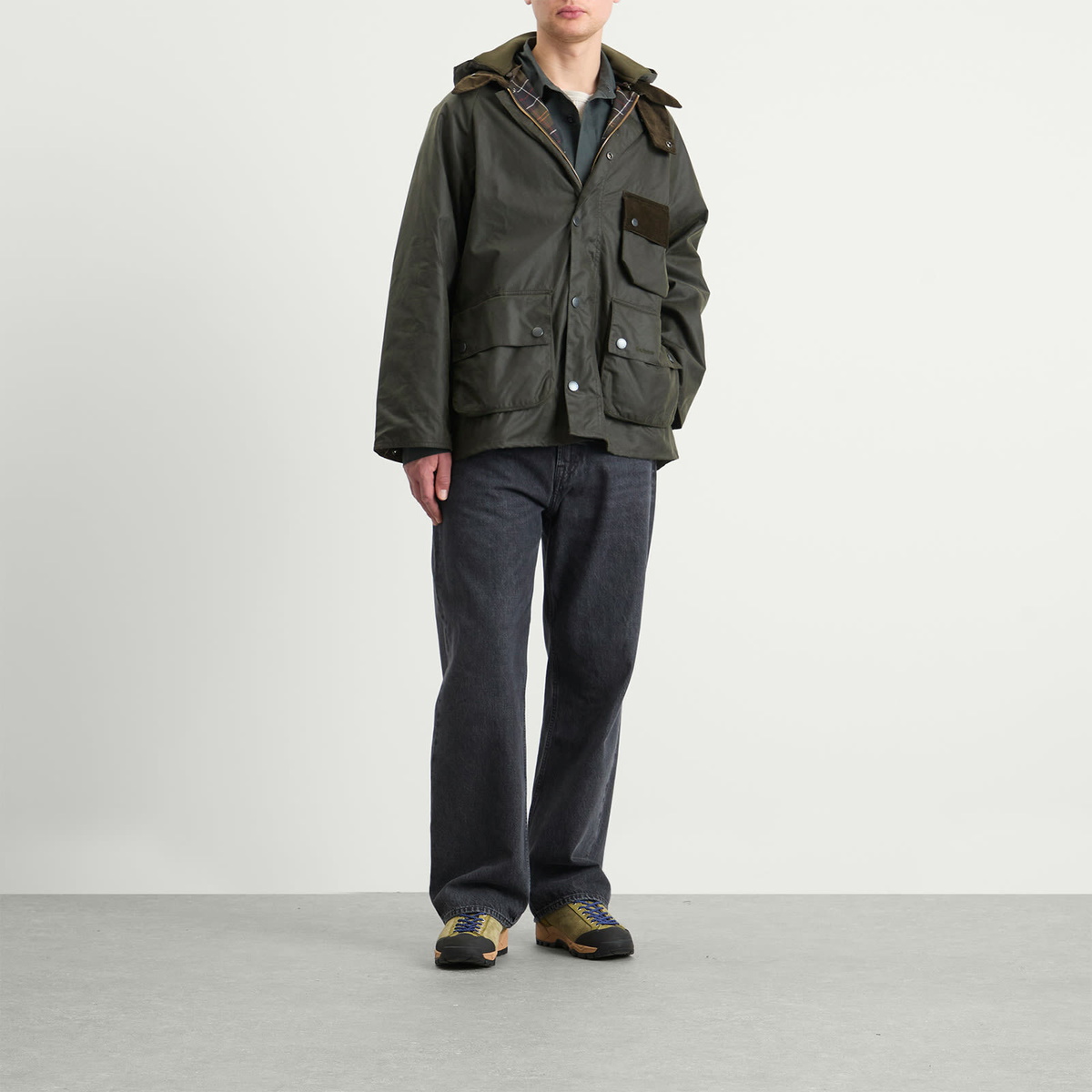 Barbour Men's Heritage + Modified Solway Wax Jacket in Olive Barbour