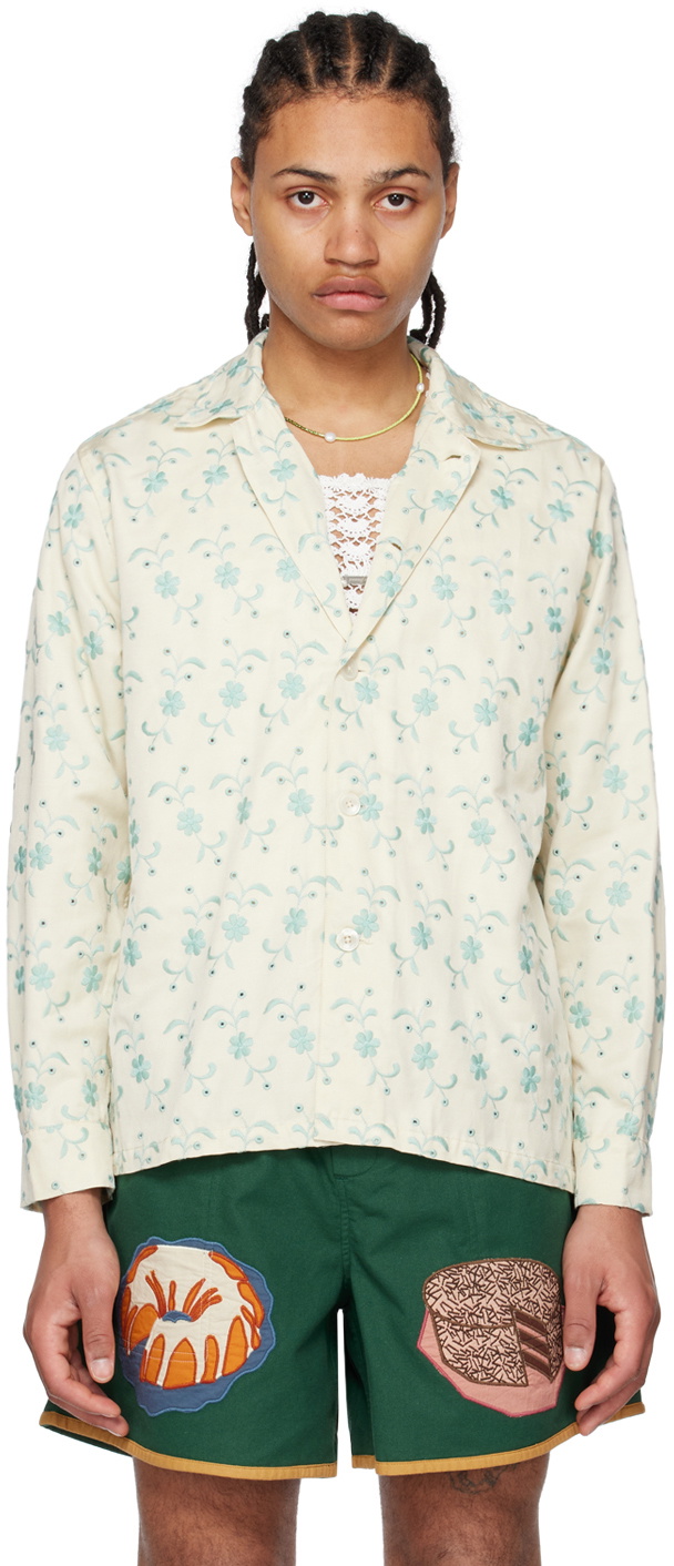Bode Off-White Forget Me Not Shirt Bode