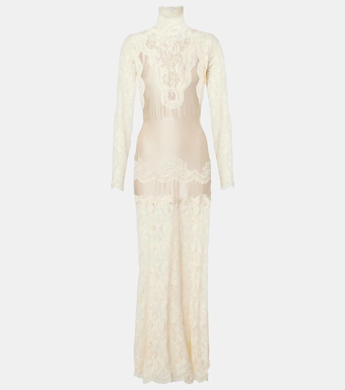 Rabanne Lace-trimmed maxi dress Paco Rabanne