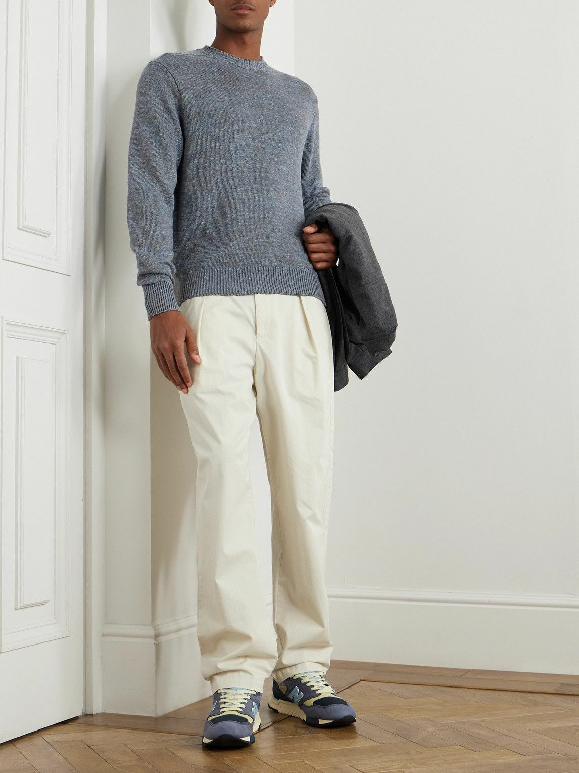 Inis Meáin - Knitted Linen Sweater - Blue Inis Meáin