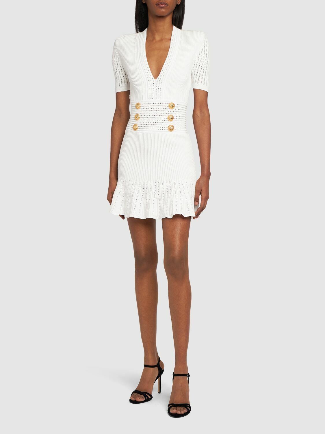 BALMAIN Knit Viscose Mini Dress Balmain