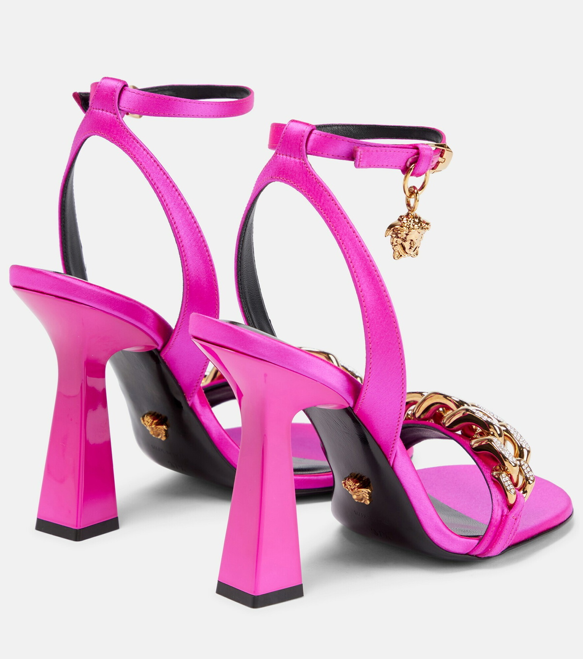 Versace - Medusa Chain satin sandals Versace
