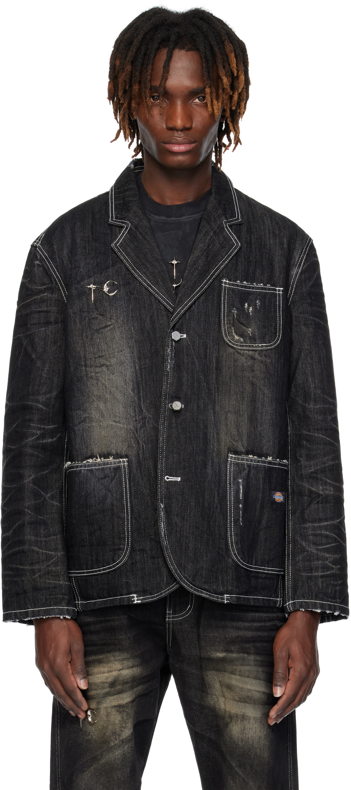 Thug Club Black Dickies Edition Faded Denim Blazer Thug Club