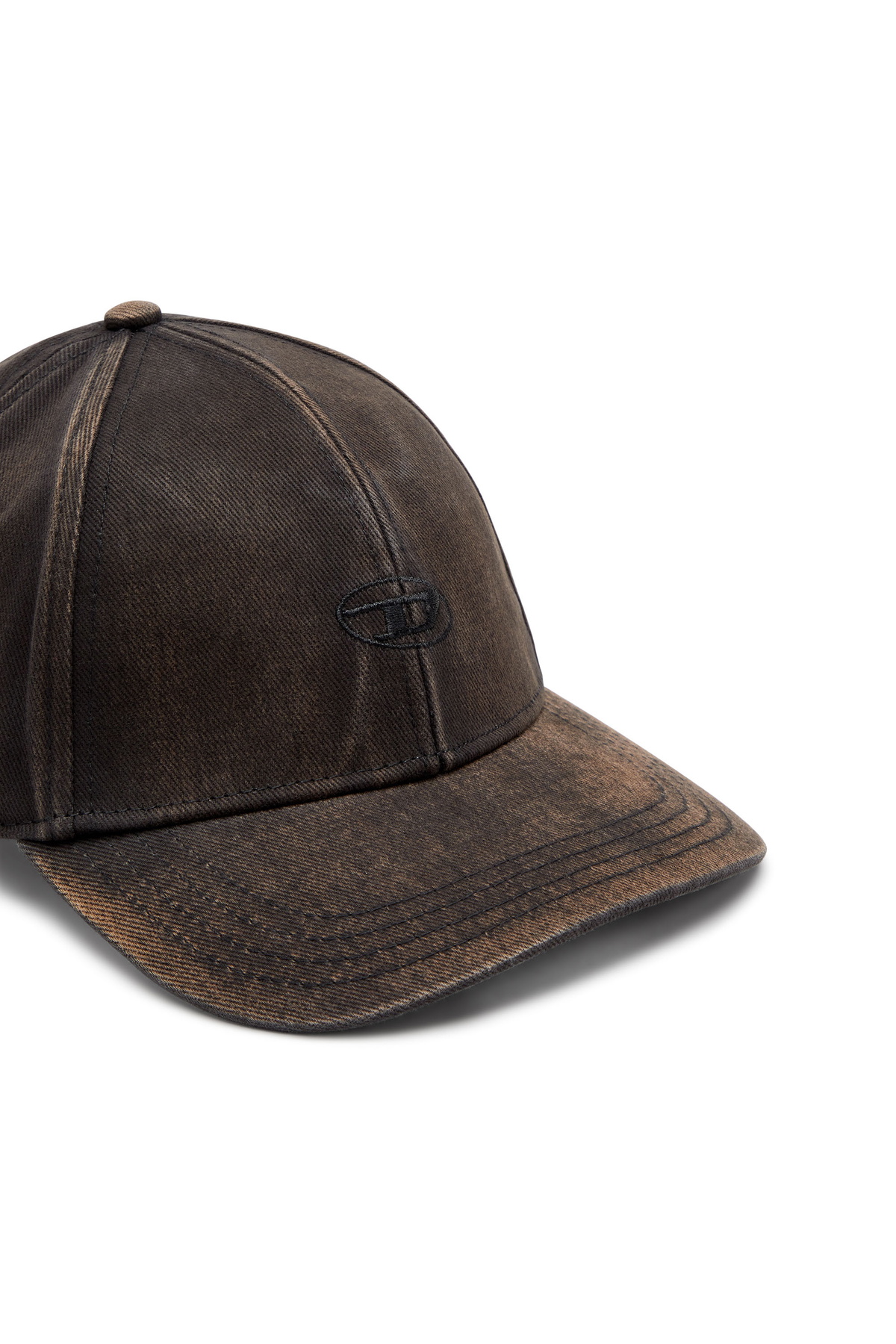 Diesel Baseball cap in washed cotton twill - Caps Mens in Black Diesel