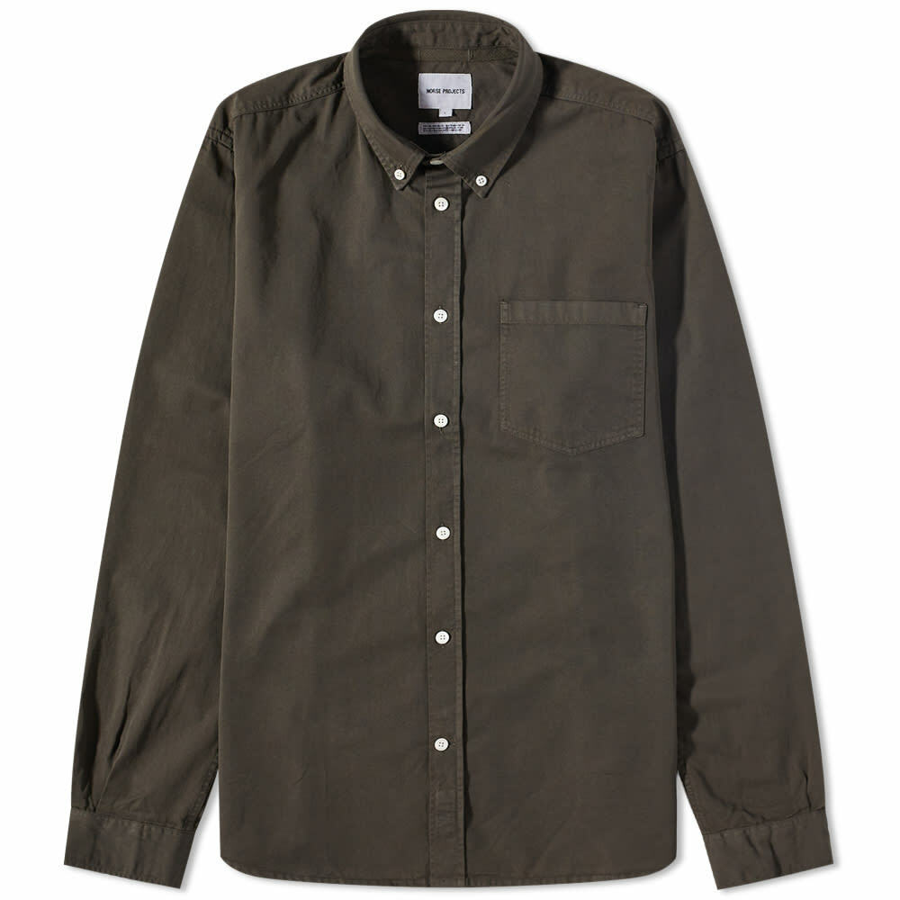 Norse Projects Men's Anton Light Twill Shirt in Beech Green Norse Projects