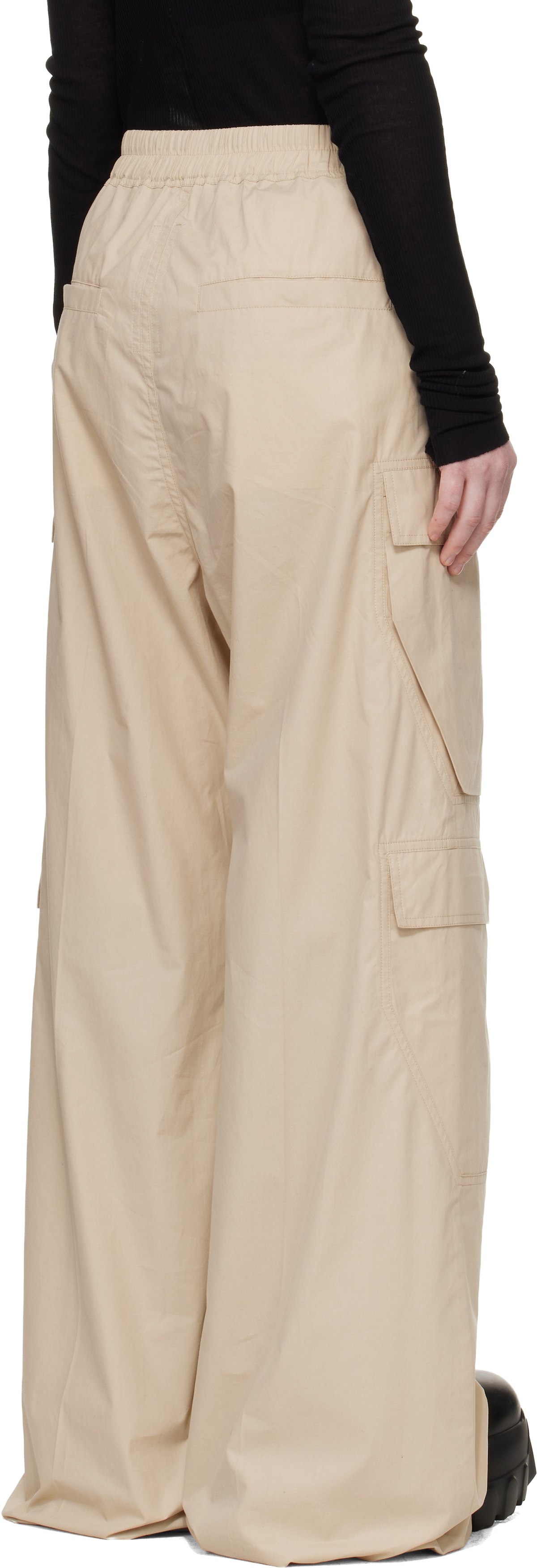 Rick Owens Beige Temple Cargobelas Cargo Pants Rick Owens