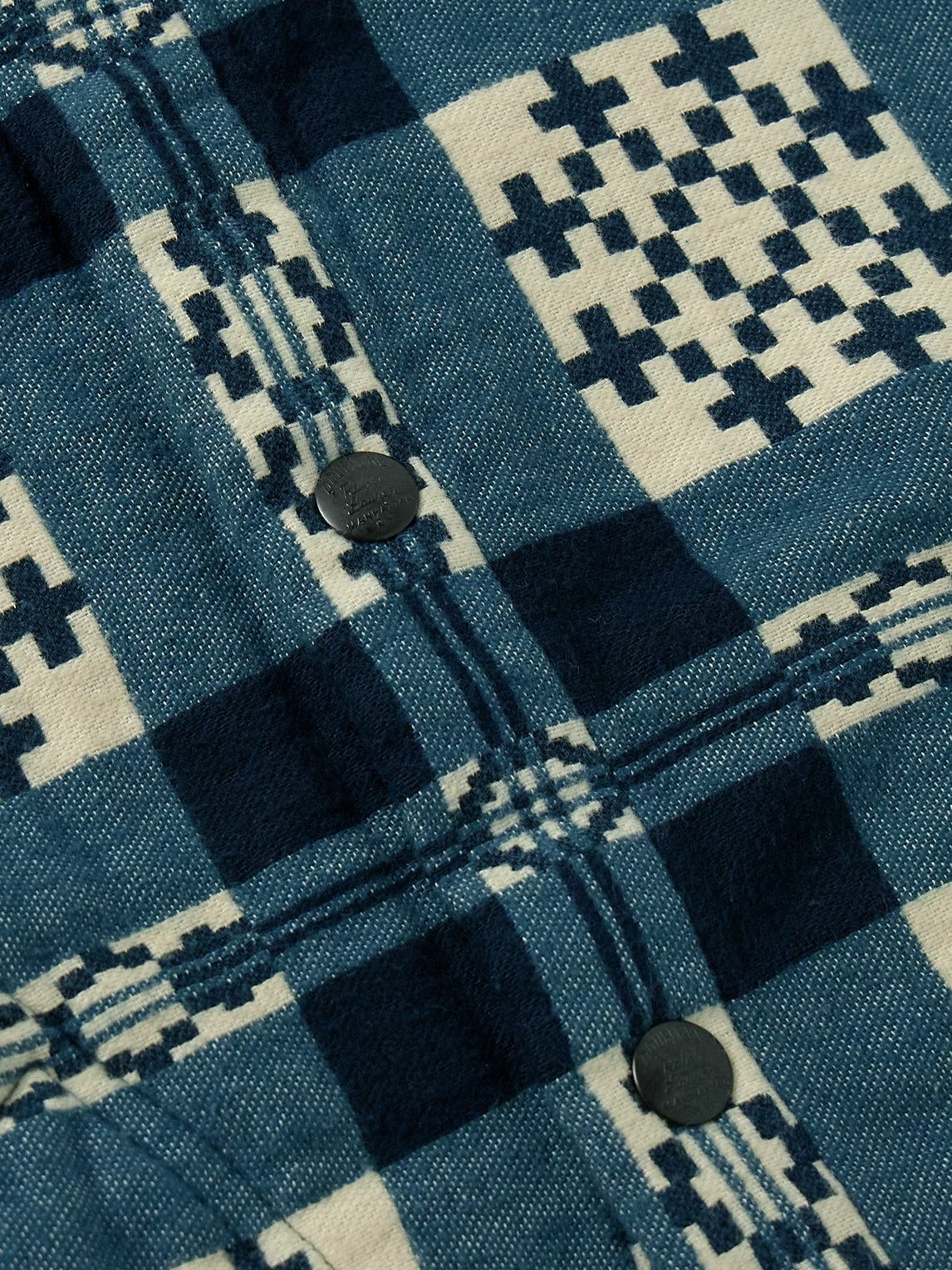 RRL - Brown Bear Slim-Fit Cotton-Jacquard Overshirt - Blue RRL