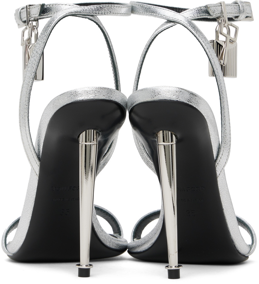 TOM FORD Silver Padlock Heeled Sandals TOM FORD