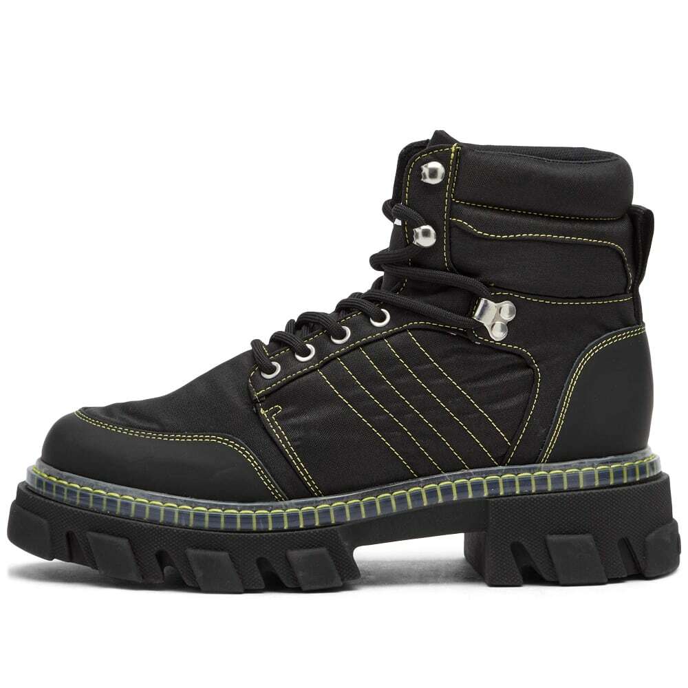 GANNI Women's Cleated Lace Up Hiking Boot in Black GANNI