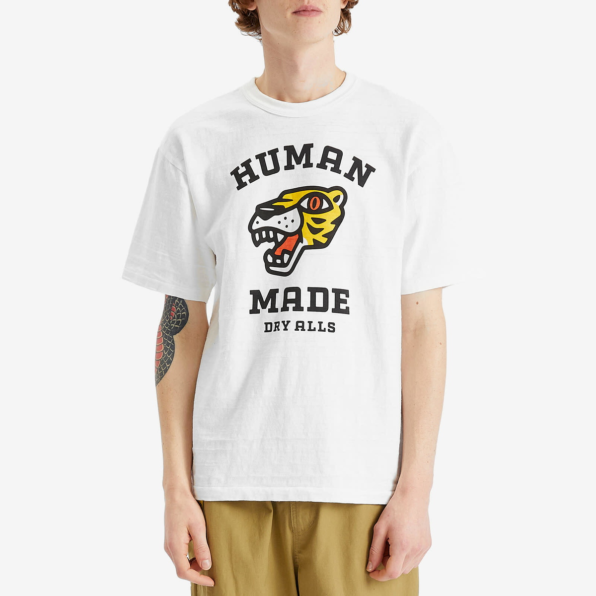 Human Made Men's Tiger Head T-Shirt in White Human Made