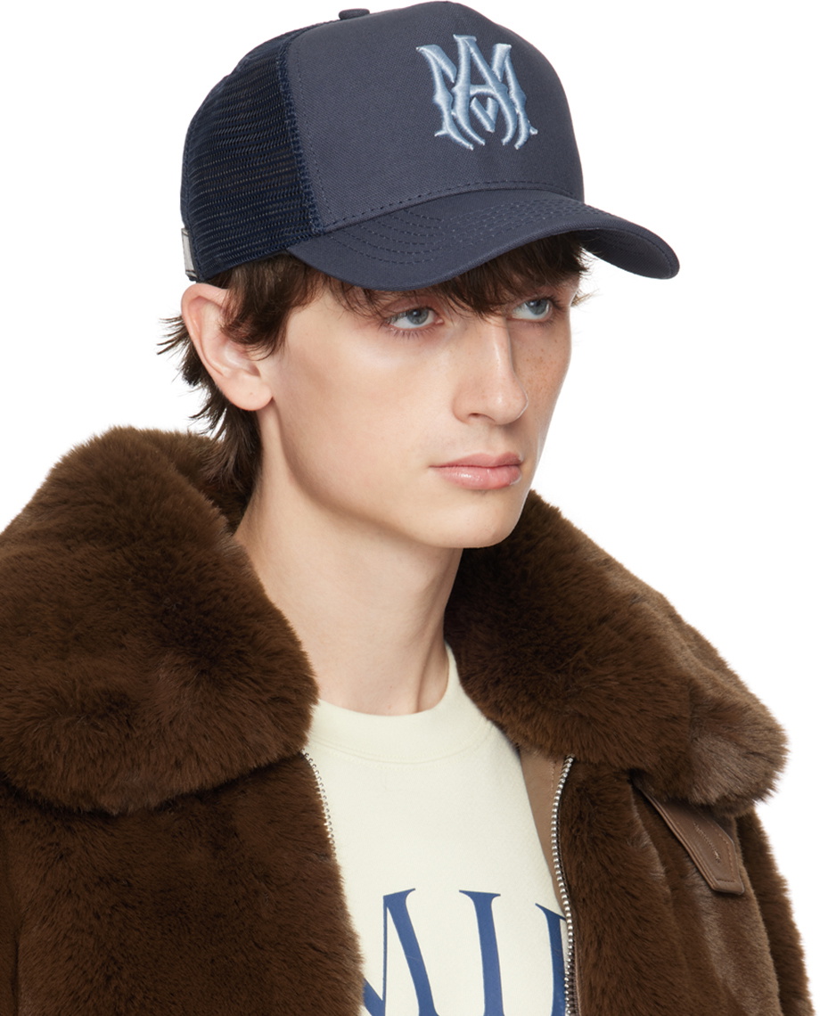 AMIRI Navy MA Logo Trucker Cap Amiri
