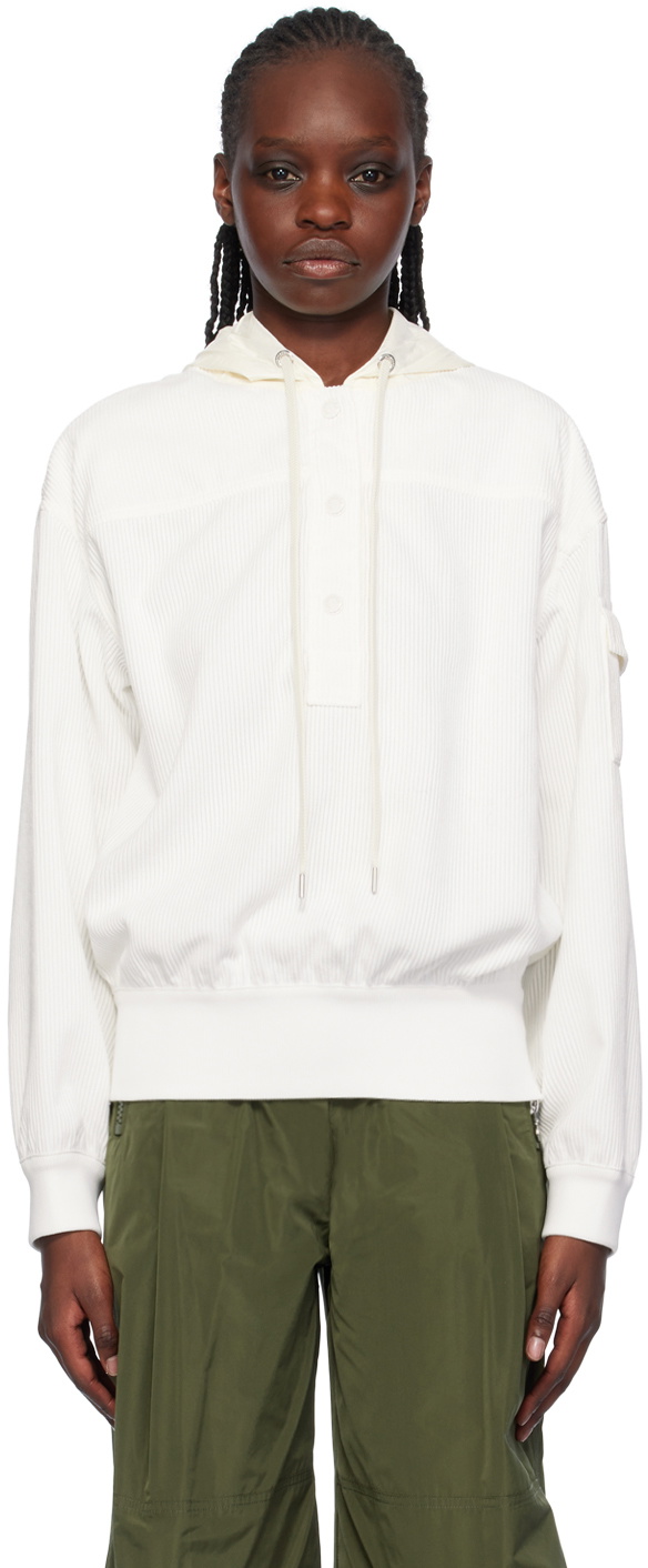 Moncler White Drawstring Hoodie Moncler