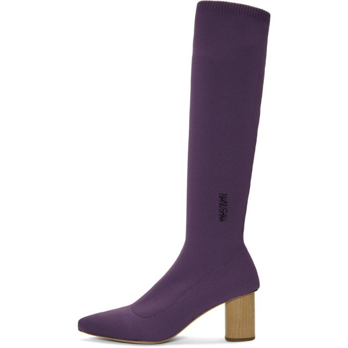 Nanushka Purple Juli Knit Boots Nanushka