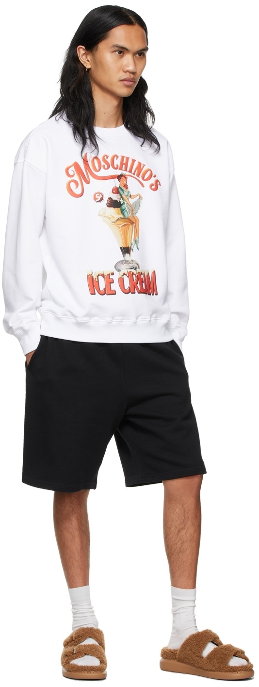 Moschino White Cotton 'Ice Cream' Sweatshirt Moschino
