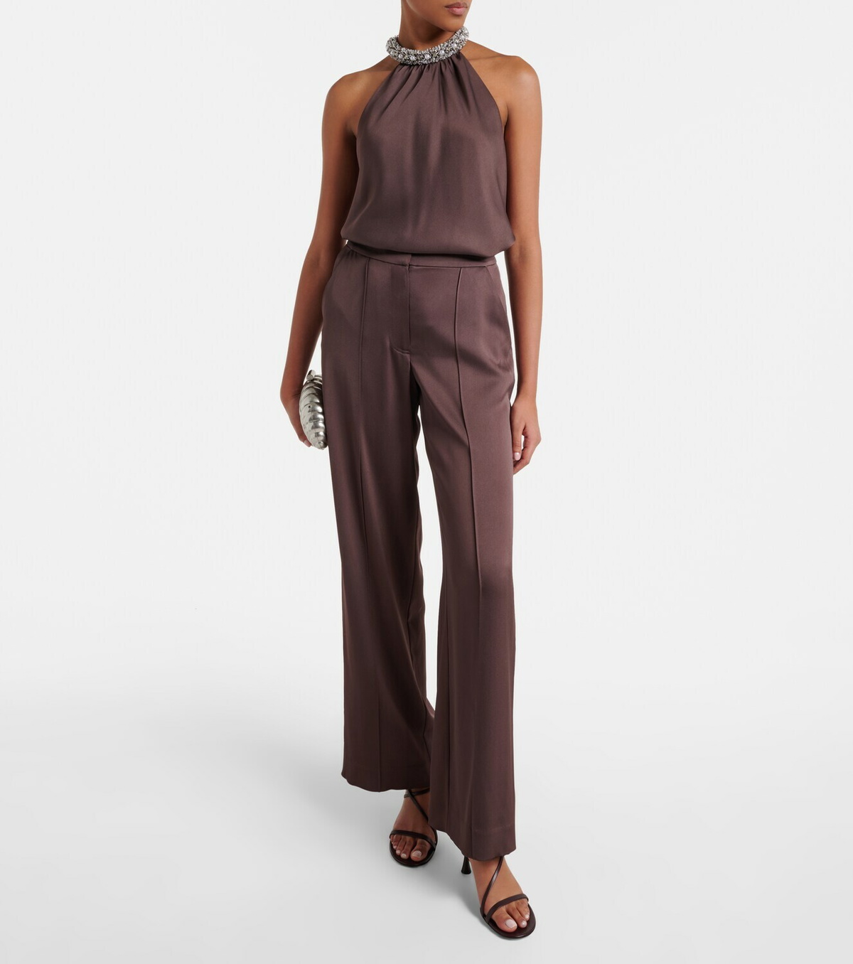 Simkhai Embellished satin top Simkhai
