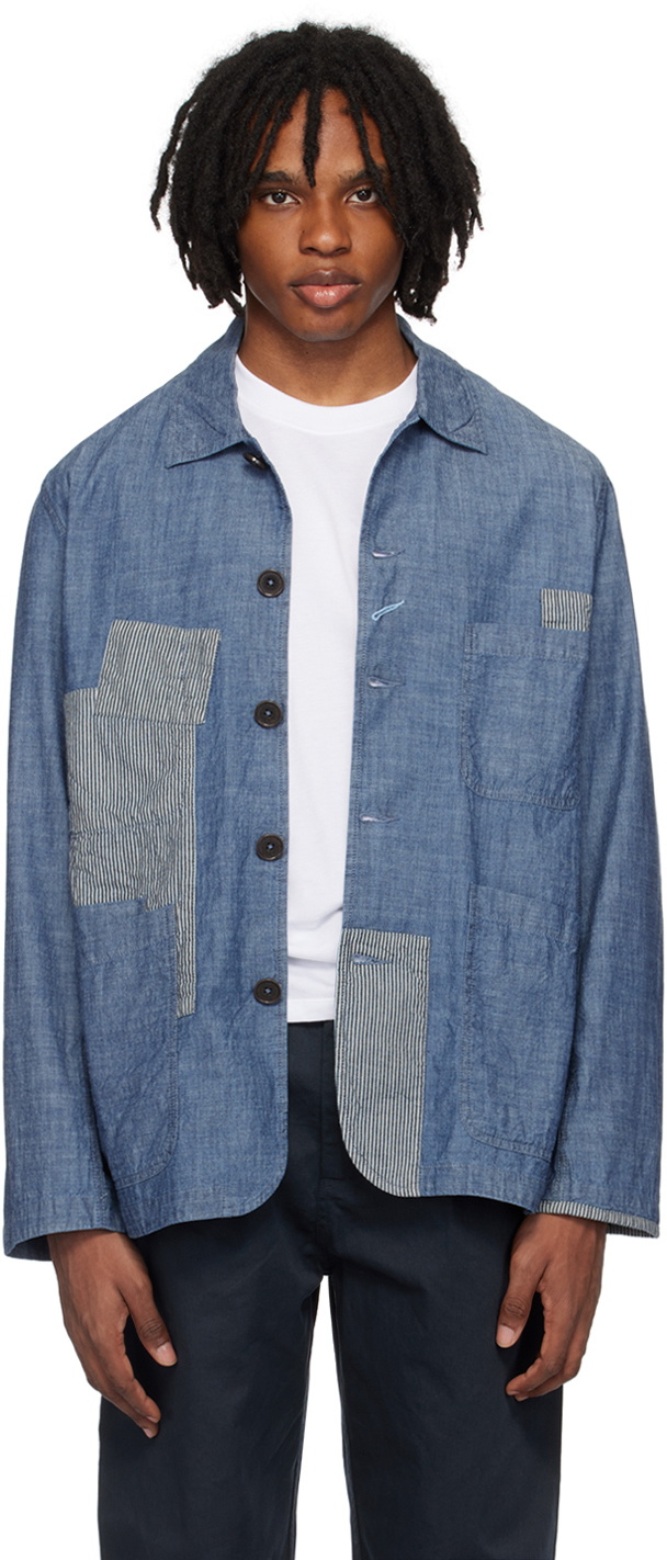 Universal Works Indigo Patched Bakers Jacket Universal Works