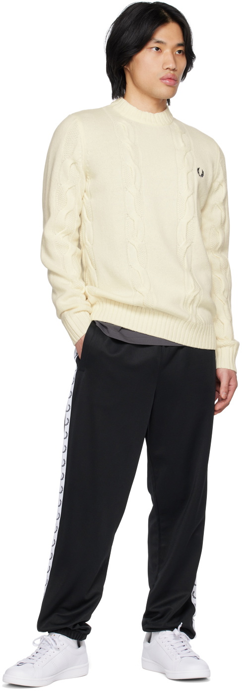 Fred Perry Off-White Cable Sweater Fred Perry