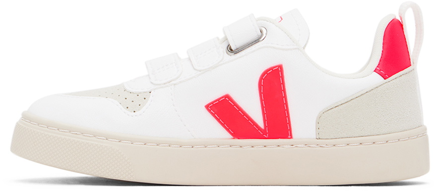 VEJA Kids White & Red V-10 Sneakers VEJA