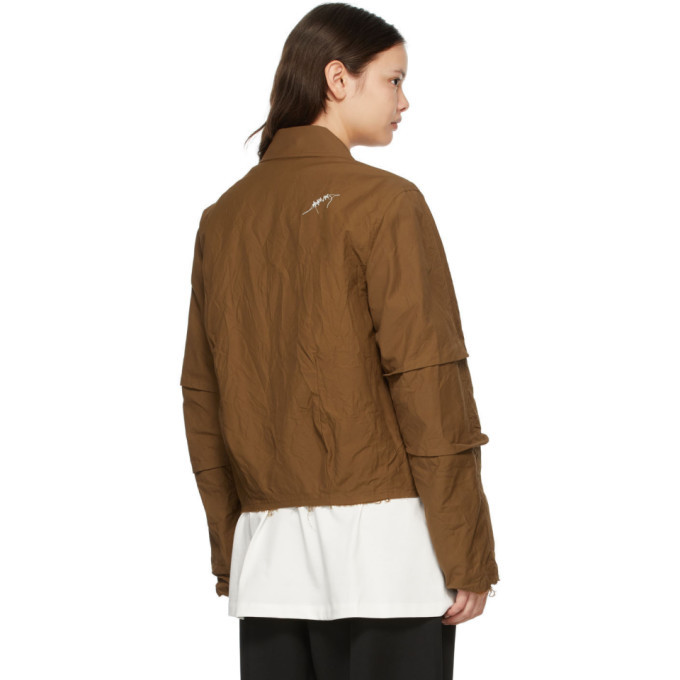 ADER error Brown Crinkled Track Jacket ADER error