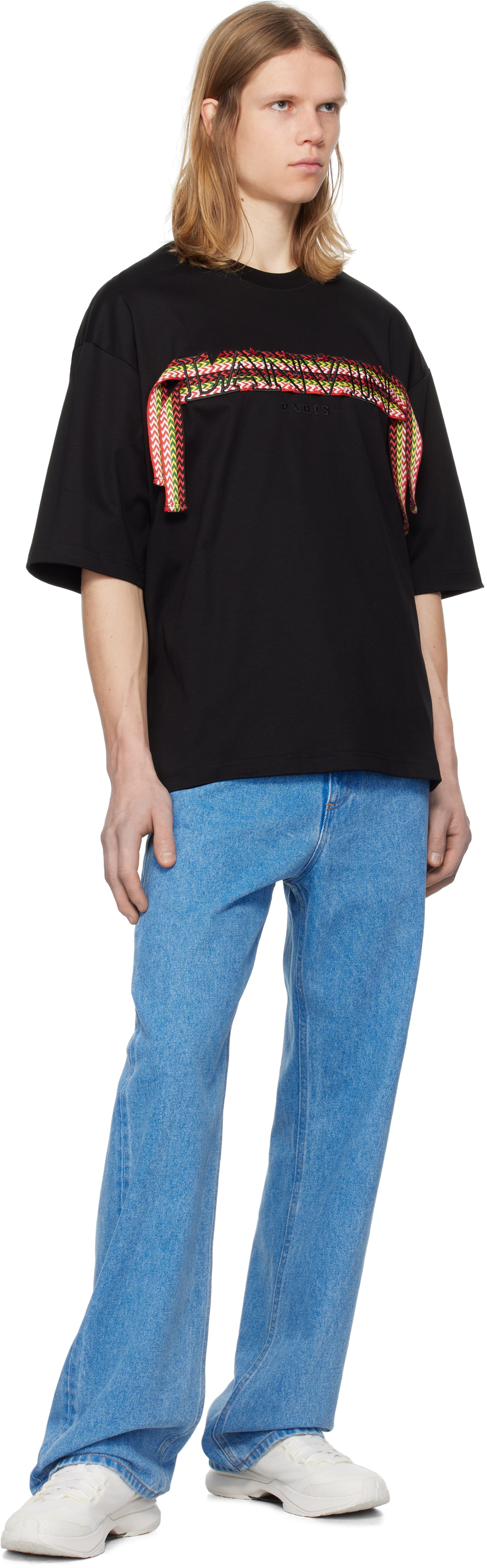 Lanvin Black Curb Lace Oversized T-Shirt Lanvin