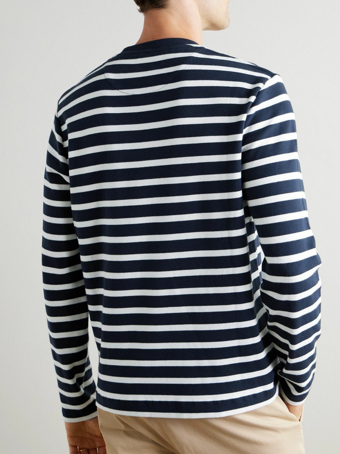 Mr P. - Striped Organic Cotton-Jersey T-Shirt - Blue Mr P.