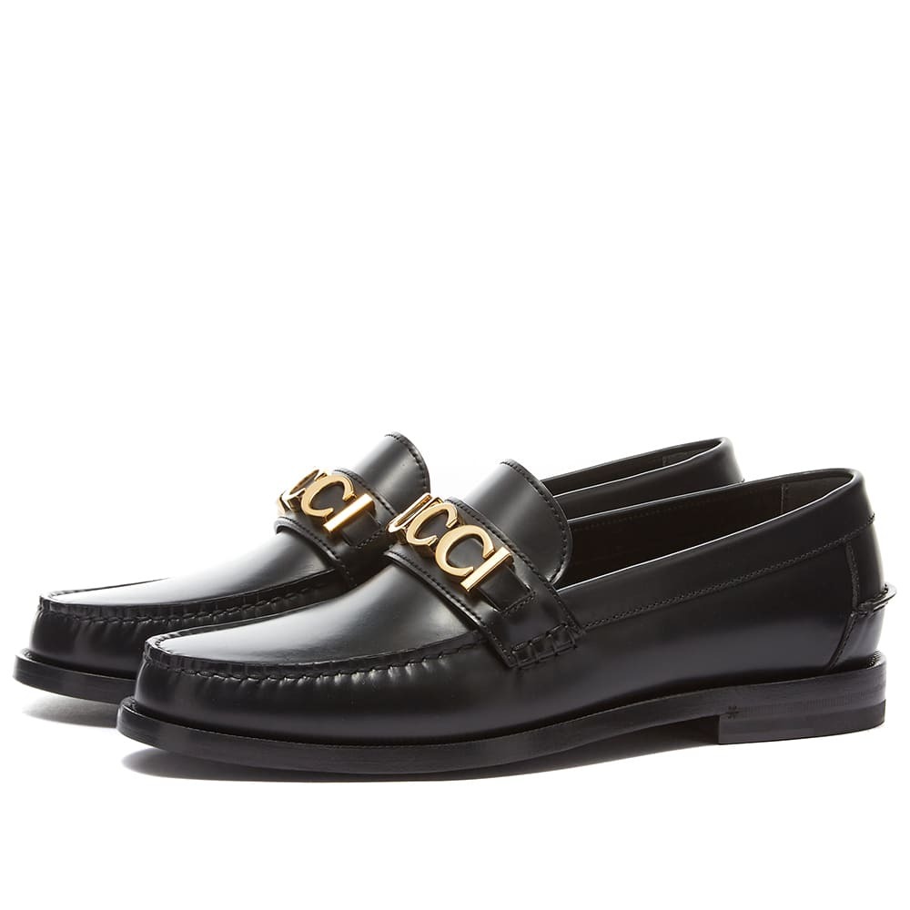 Gucci Men's Cara Logo Snaffle Loafer in Black Gucci