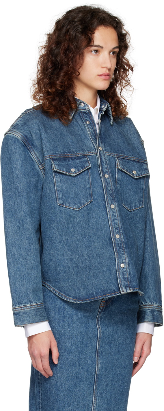 WARDROBE.NYC Indigo Faded Denim Jacket WARDROBE.NYC