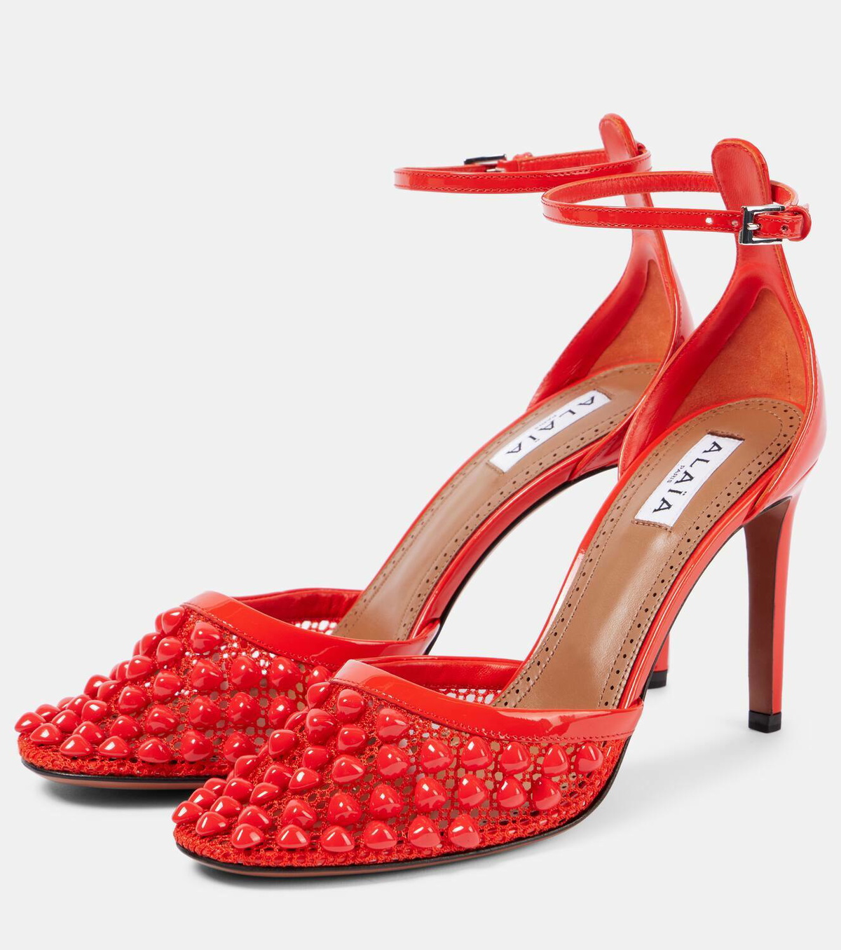 Alaïa Studded mesh and leather pumps ALAÏA