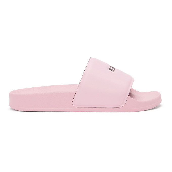 MSGM Pink Micro-Logo Pool Slides MSGM