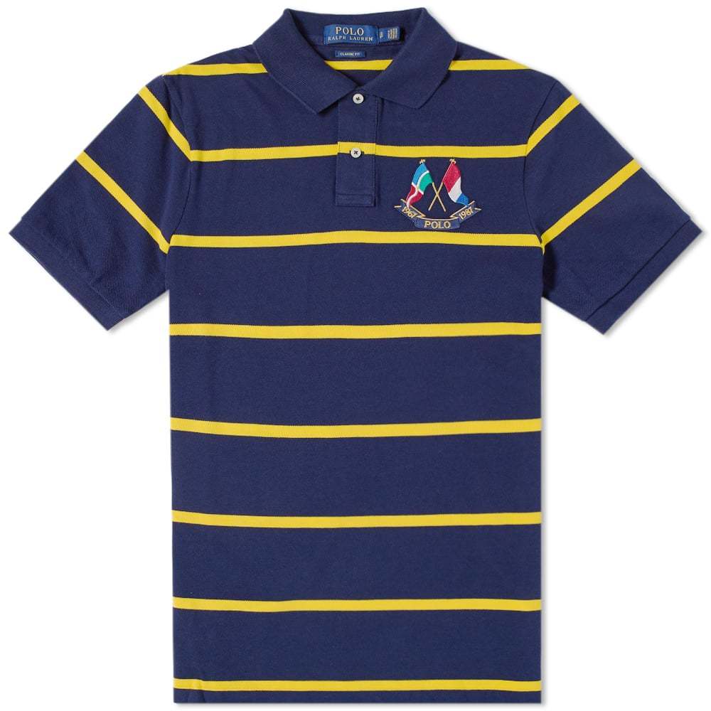 Polo Ralph Lauren Crossed Flags Stripe Polo Blue Polo Ralph Lauren