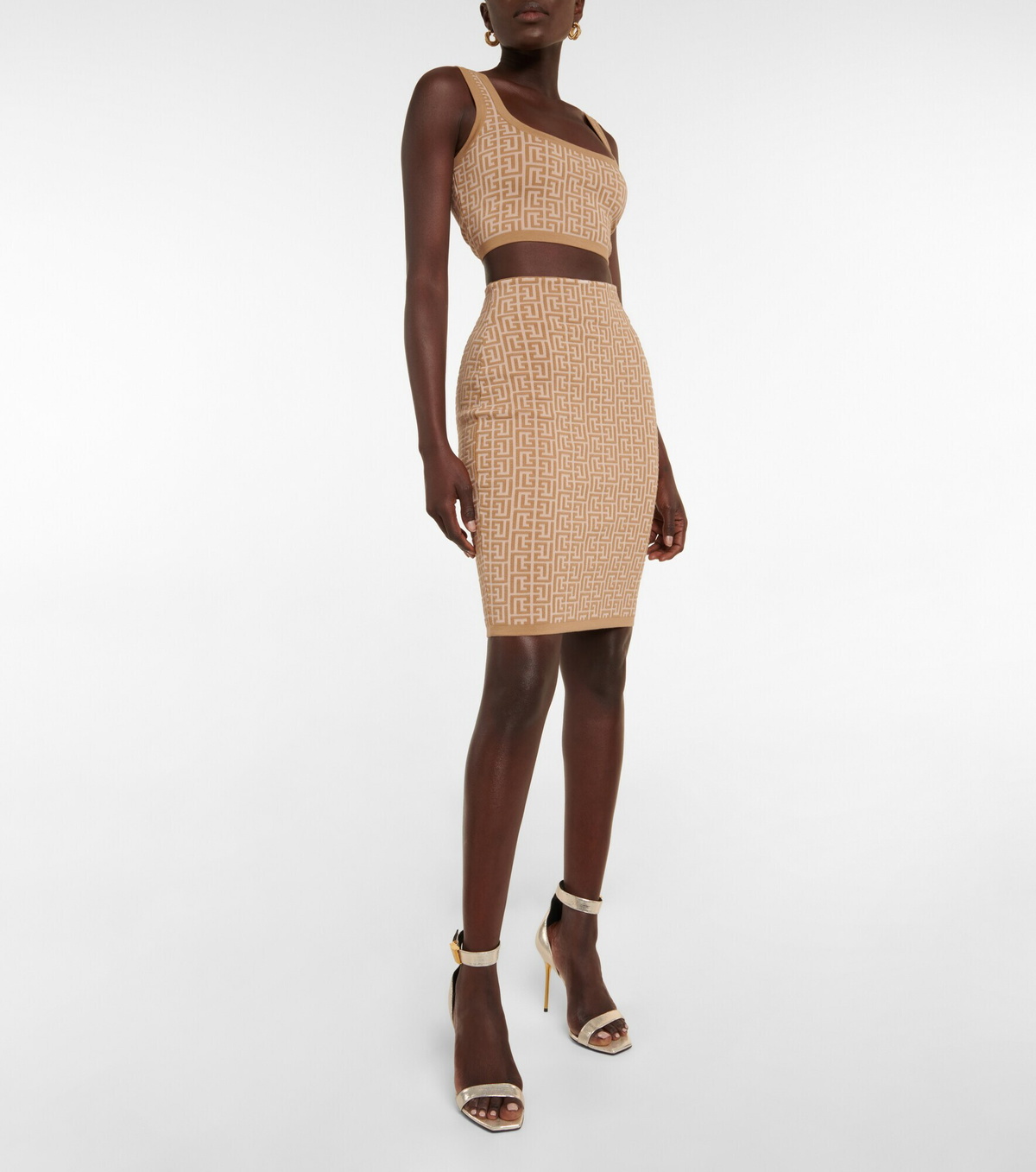 Balmain - Monogram jacquard crop top Balmain