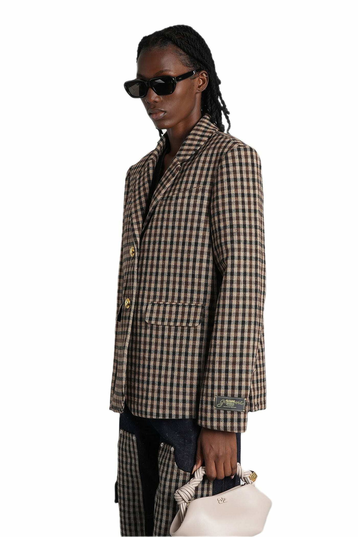 Ganni Blazer In Beige Polyester GANNI