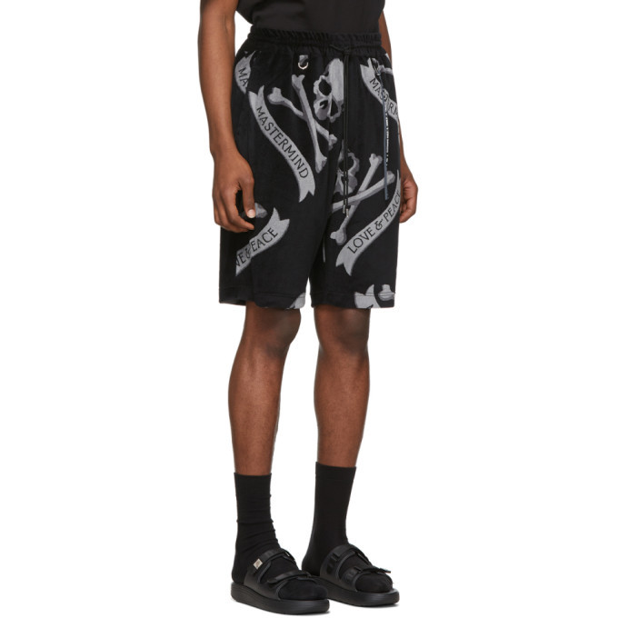 mastermind WORLD Black Allover Skull Shorts MASTERMIND WORLD