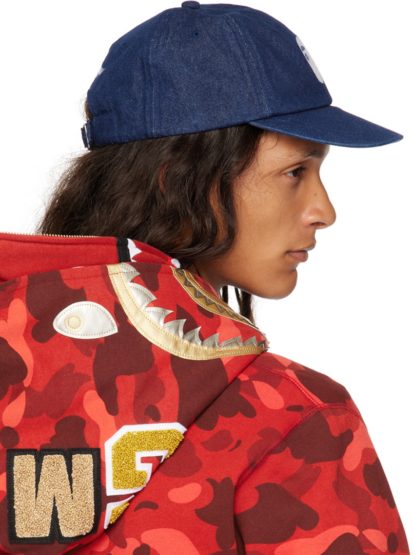 BAPE Navy Ape Head Cap A Bathing Ape
