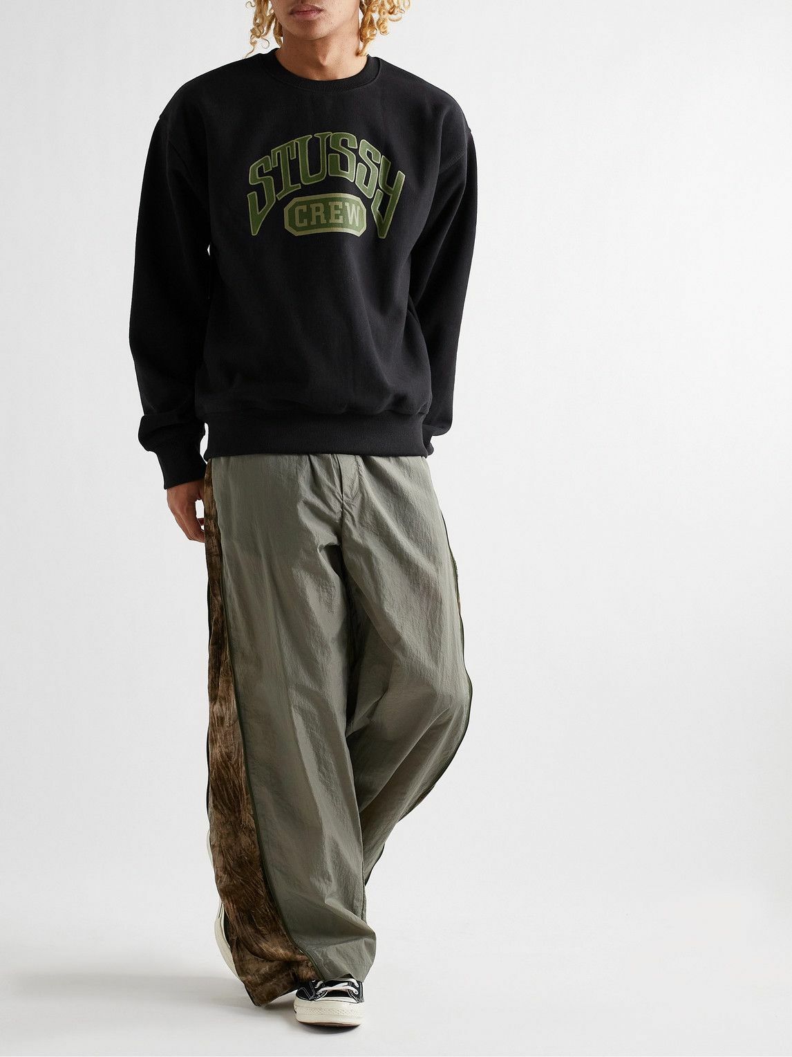 Stussy - Logo-Print Cotton-Blend Jersey Sweatshirt - Black Stussy