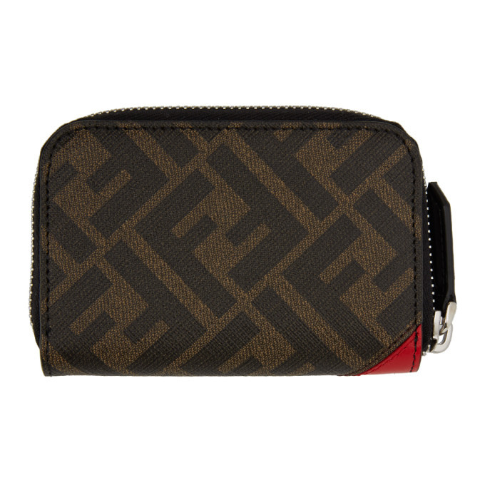 Fendi Brown Forever Fendi Mini Zip Wallet Fendi