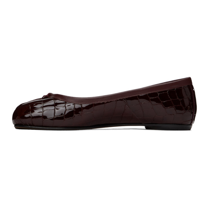 Maison Margiela Burgundy Croc Tabi Ballerina Flats Maison Margiela