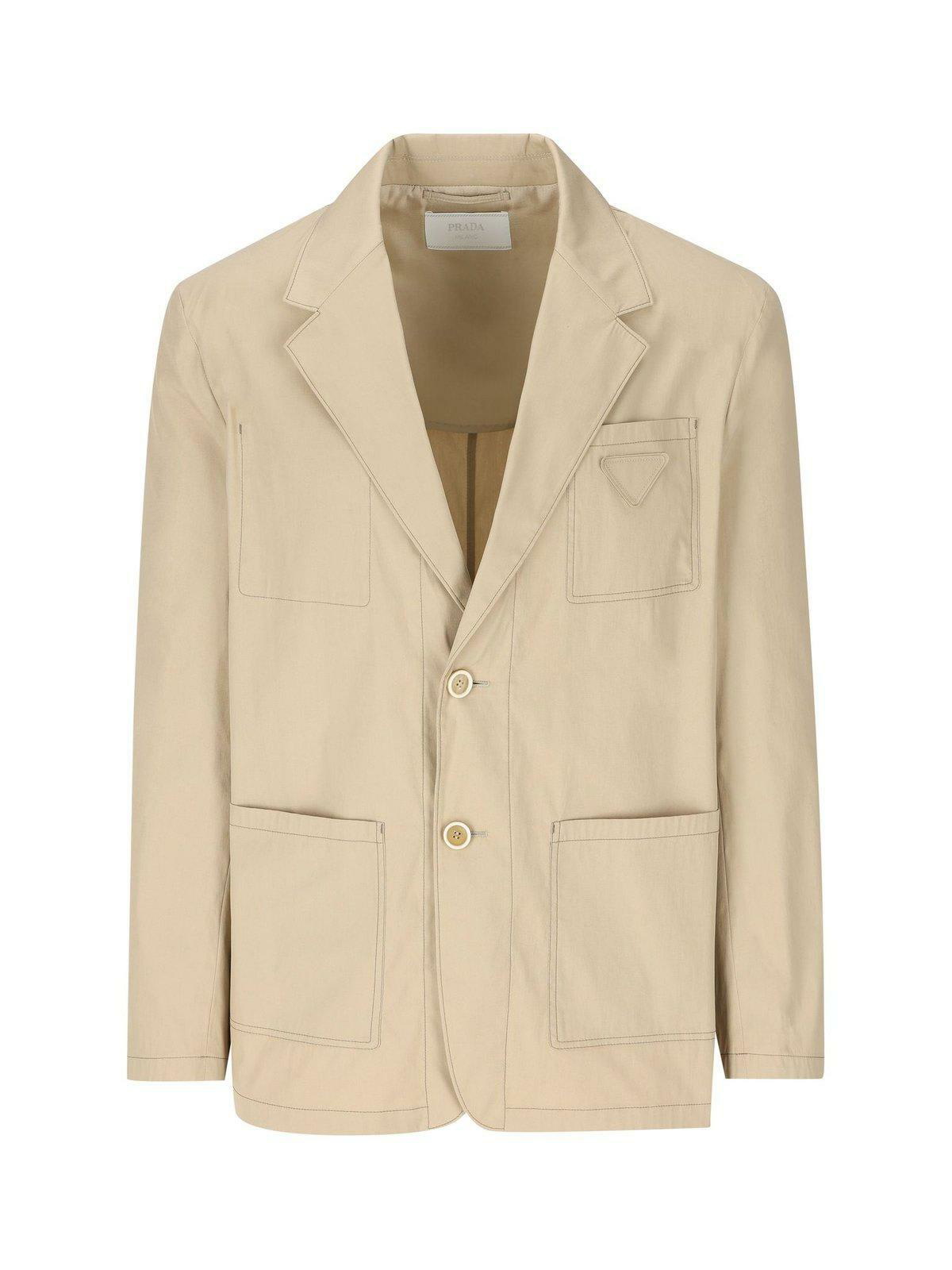 Prada Triangle Patch Button-up Jacket Prada