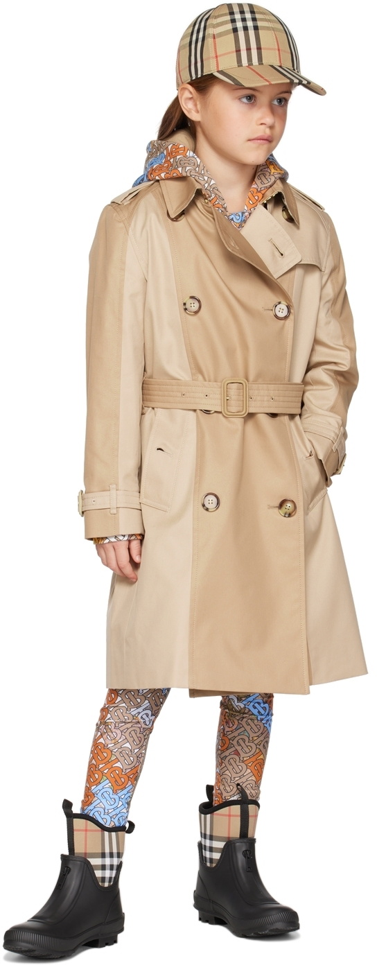 Burberry Kids Beige Belted Trench Coat Burberry