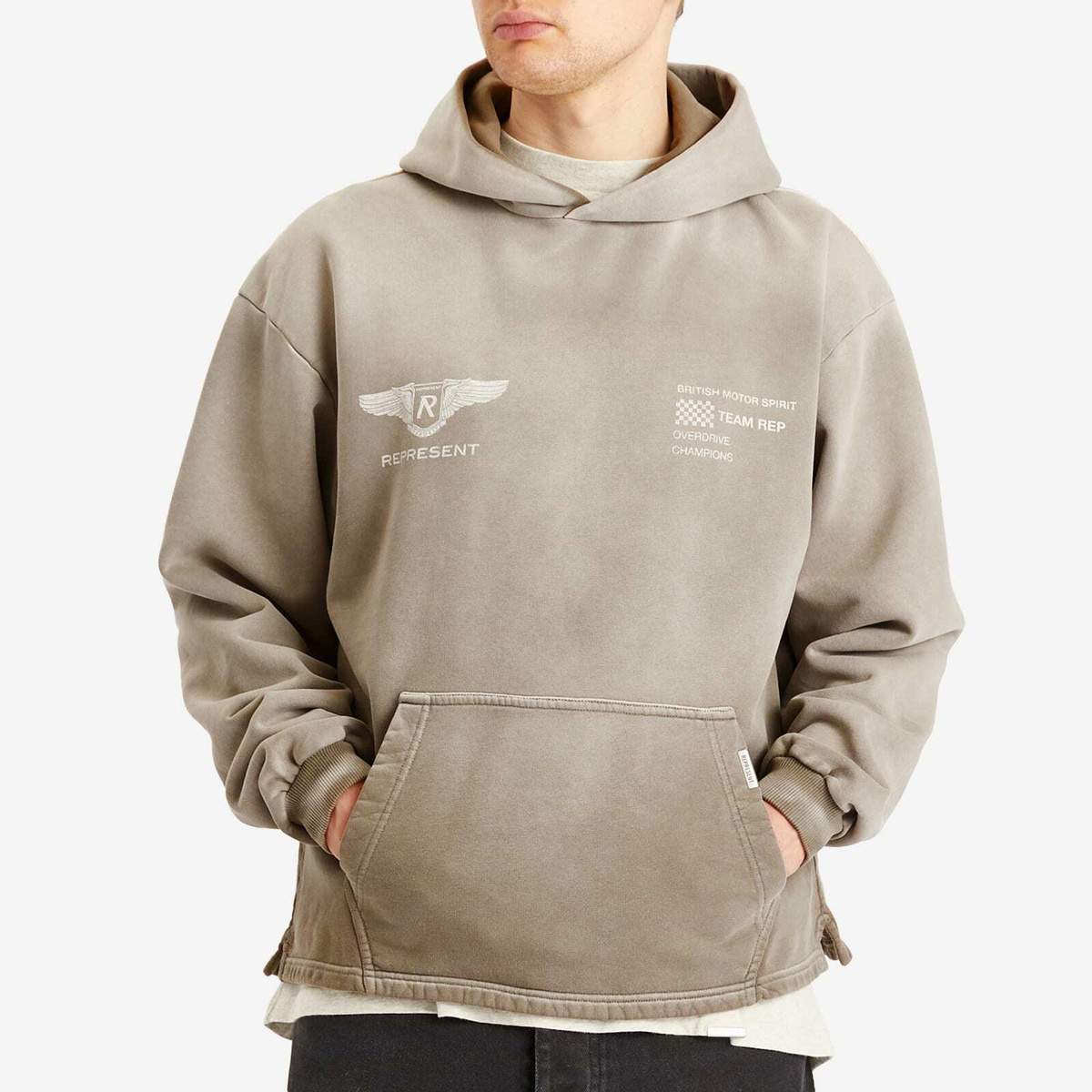 Represent Men's Team Rep Hoodie in Dark Taupe Represent
