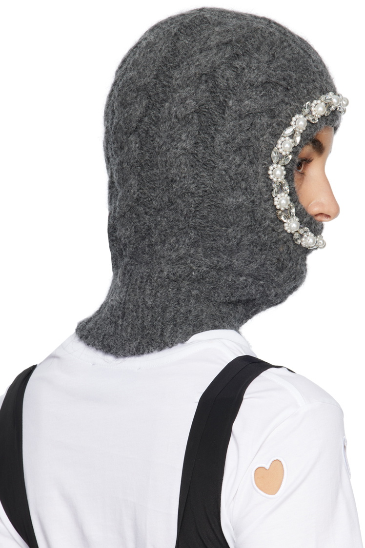 Simone Rocha Gray Beaded Balaclava Simone Rocha