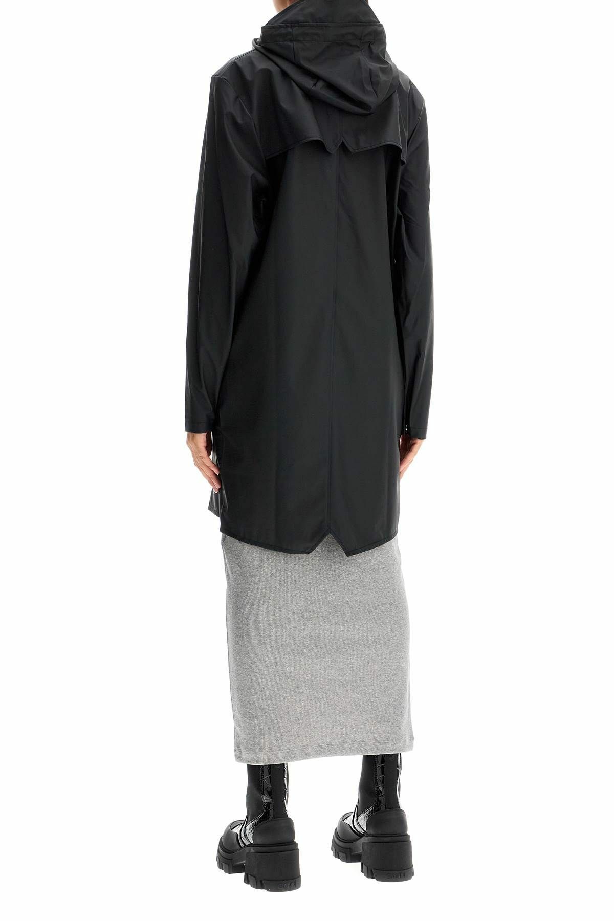 RAINS unisex long rain jacket Black Rains