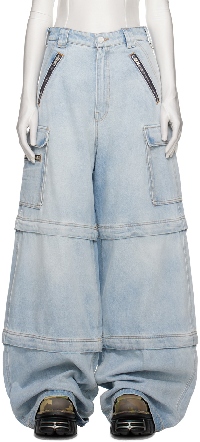 VETEMENTS Blue Triple Zip-Up Jeans Vetements