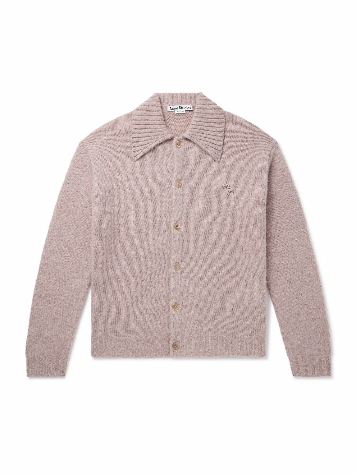 Acne Studios - Kabriel Logo-Embroidered Wool Cardigan - Pink Acne Studios
